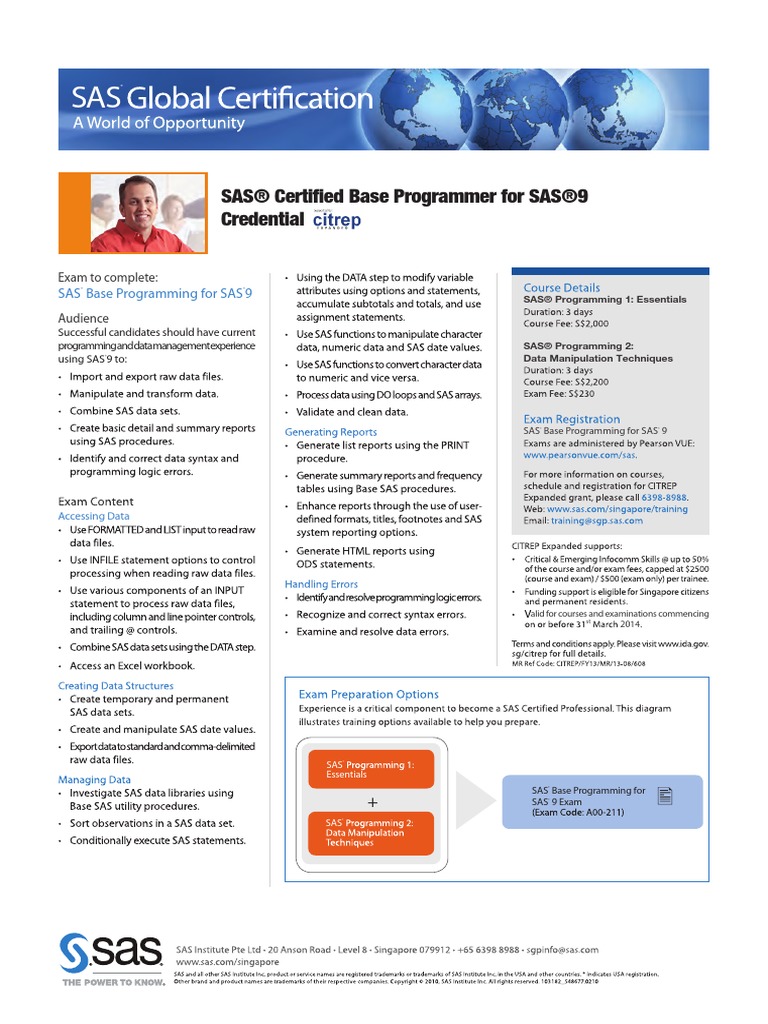 SAS® Certified Base Programmer For SAS®9 Credential | PDF