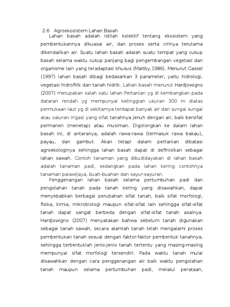 Definisi dan Karakteristik Lahan Basah | PDF