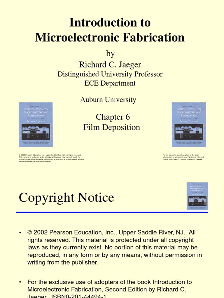 Introduction To Microelectronic Fabrication: by Richard C. Jaeger | PDF ...