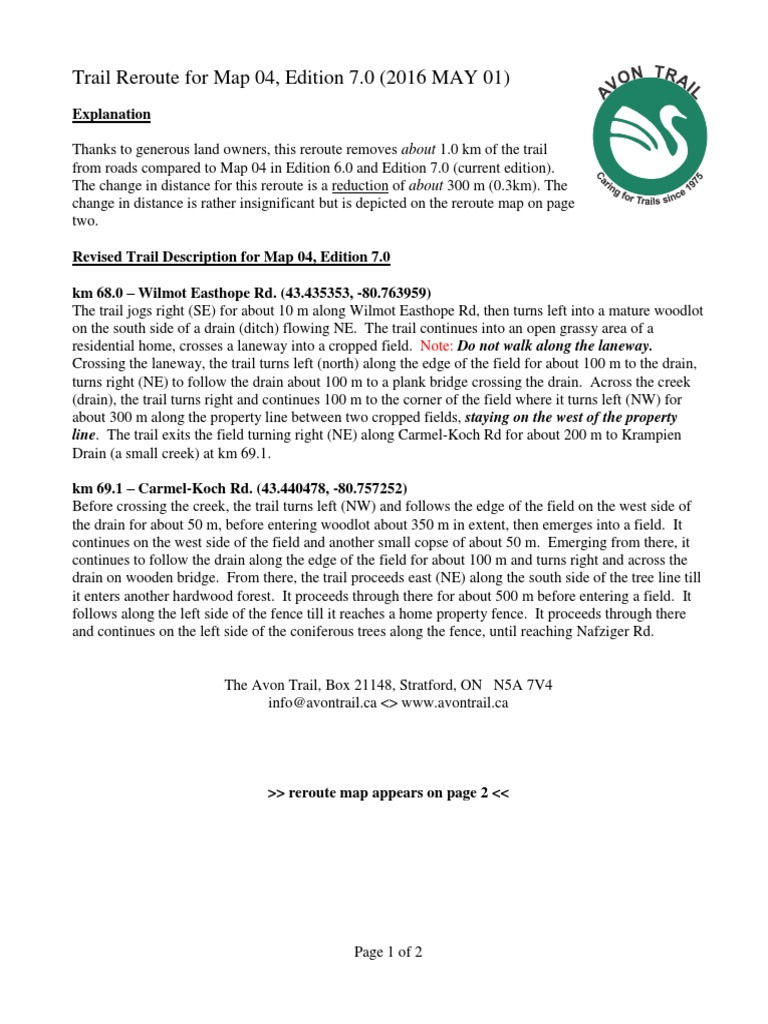 Map 04 Reroute 2016 May 06 | PDF | Natural Resource Management | Road ...