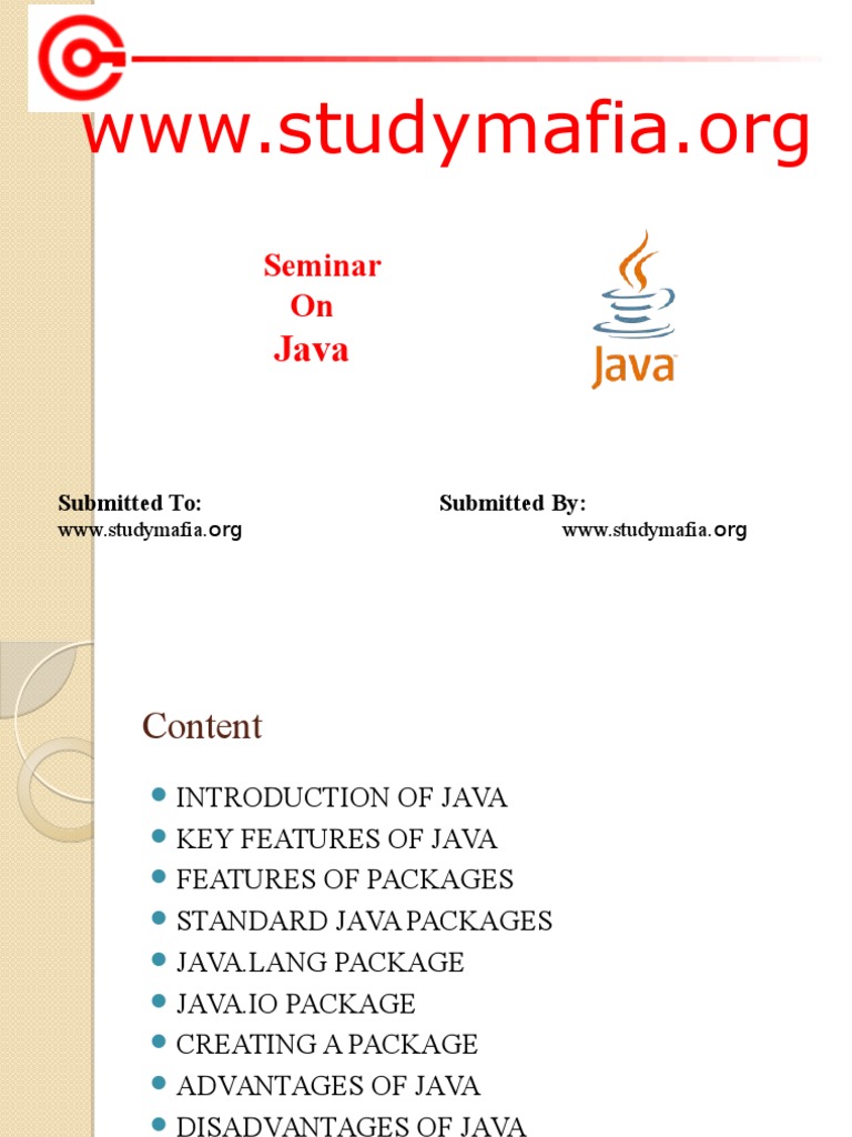 Seminar On: Submitted To: Submitted by | PDF | Java (Programming Language) | Application ...