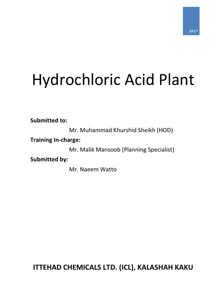 Hydrochloric Acid Production Overview | PDF | Hydrochloric Acid | Valve