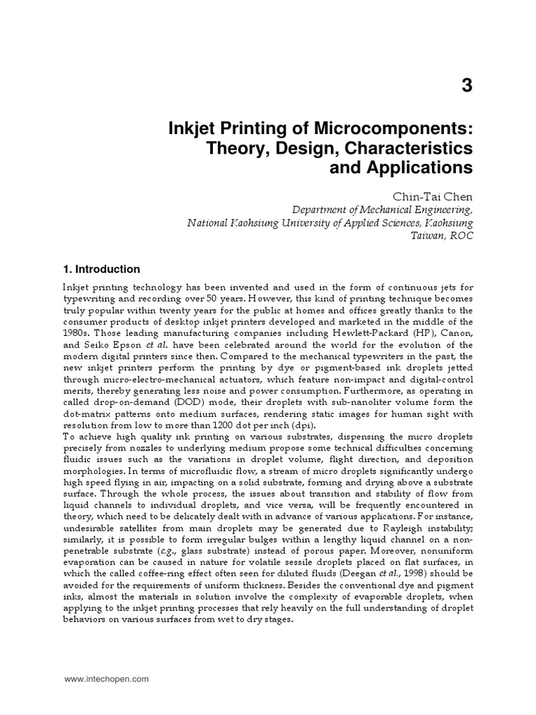 Inkjet Printing Microcomponents Overview | PDF | Light Emitting Diode ...