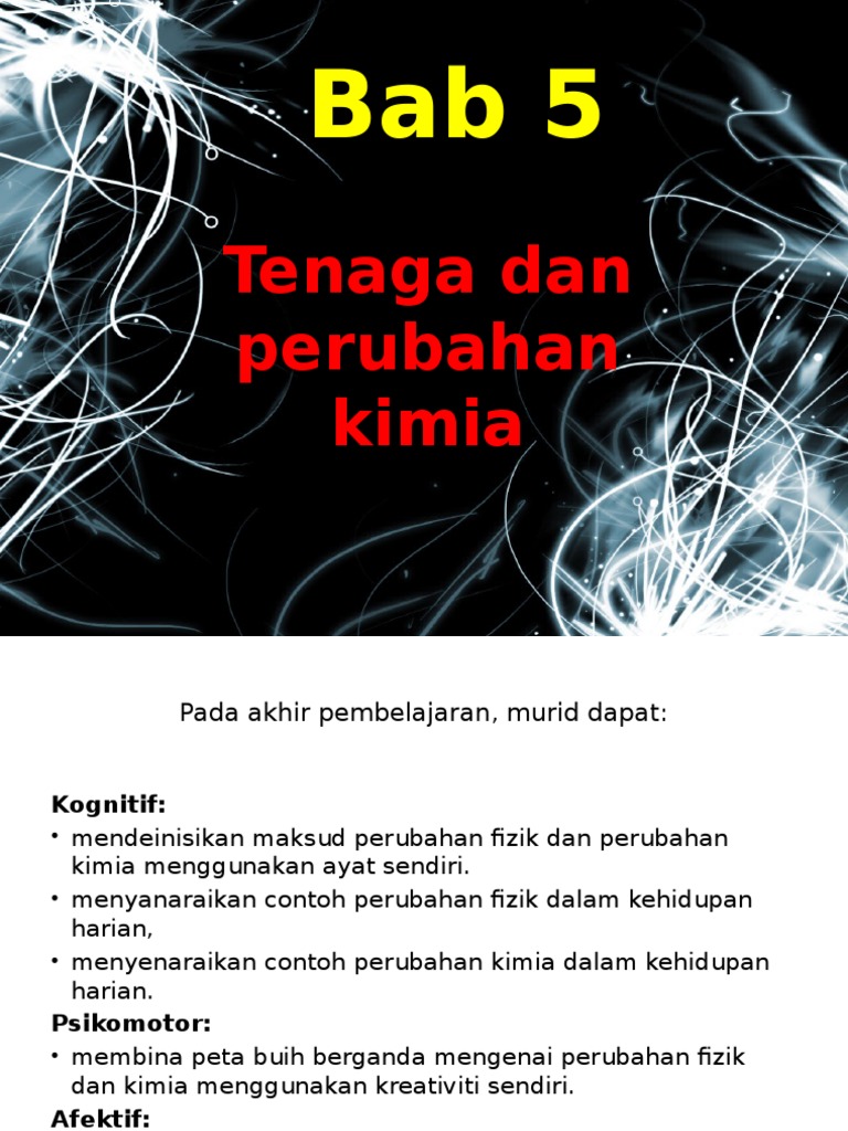 Bab 5 - Slide Tenaga Dan Perubahan Kimia | PDF