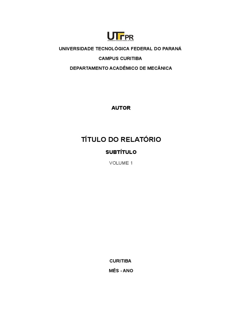 Modelo De Relatorio Academico Prontomodelo De Relatorio Academico