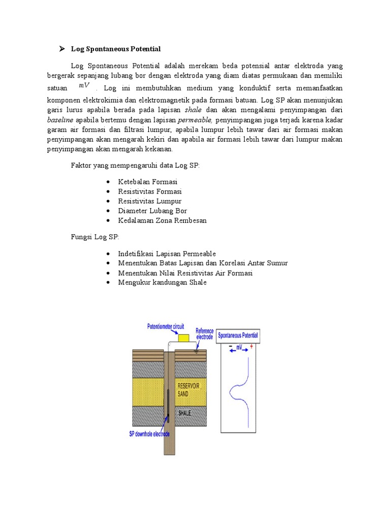 Log Spontaneous Potential | PDF
