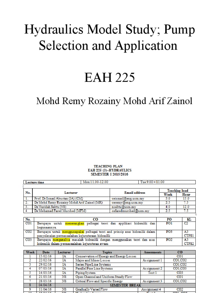 Hydraulic Machine and Physical Model 2016 - 2017 | PDF | Turbine | Gas ...