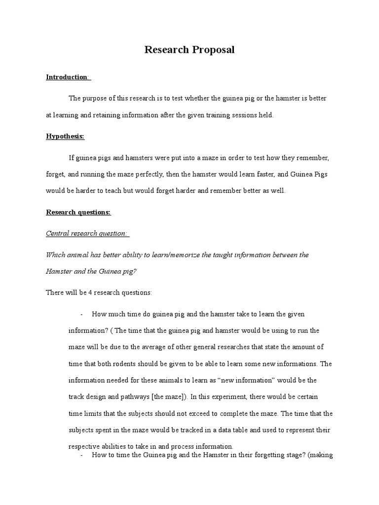 Research Proposal | PDF | Memory | Experiment
