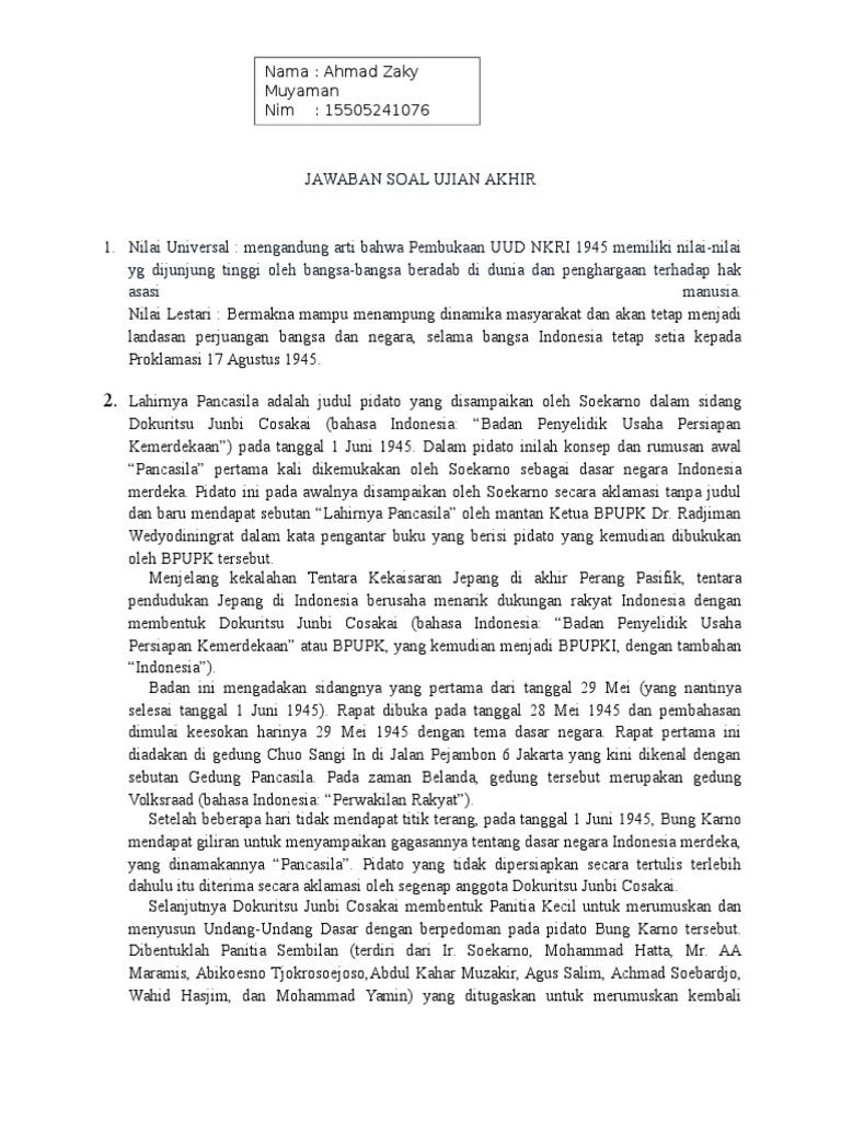 Nilai Universal | PDF