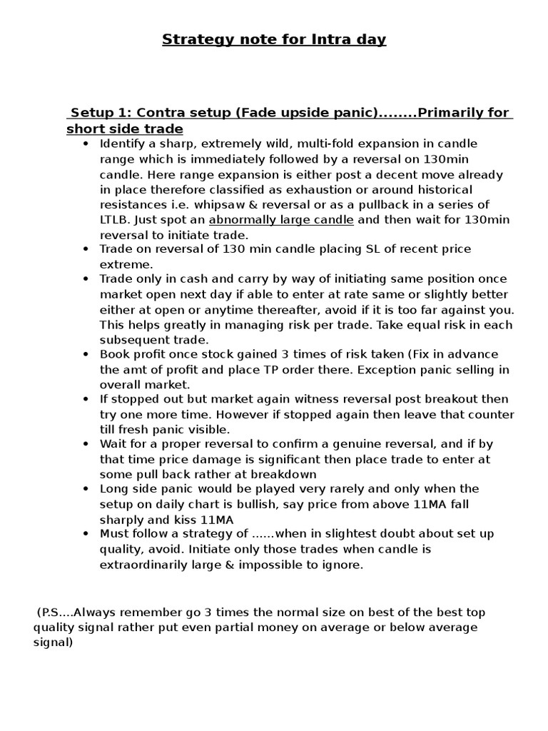 Managing Risk Through Contra Setups and Following a Strict Daily ...