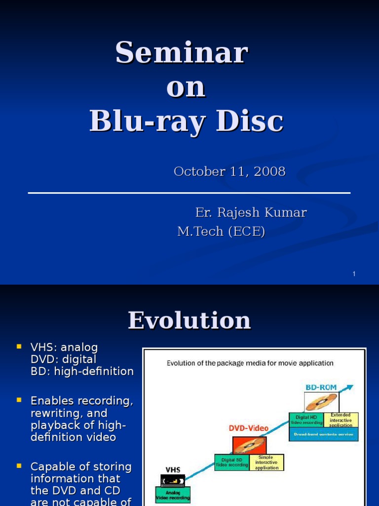 Blu Ray Disc Seminar | PDF | Blu Ray | Compact Disc