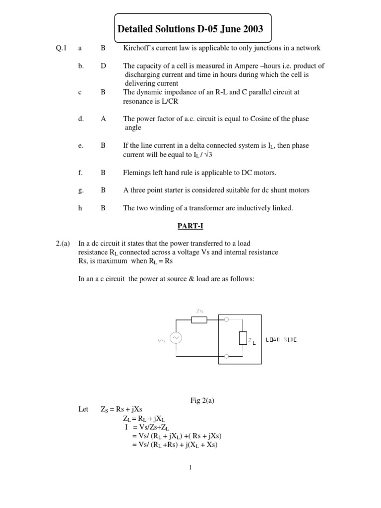 Soln D05 PDF | PDF | Transformer | Capacitor
