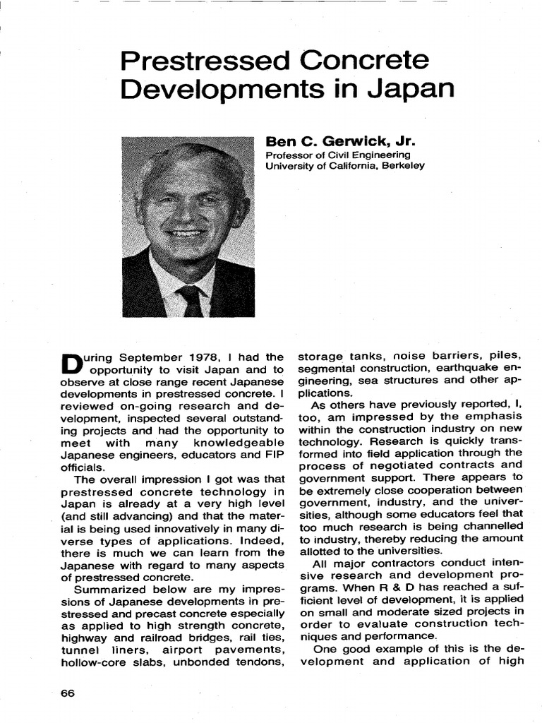 Prestressed Concrete Developments in Japan: Ben C. Gerwick, JR | PDF ...