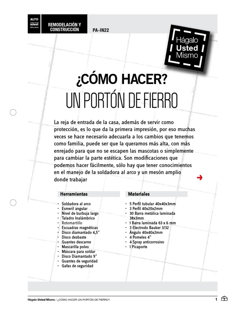 Pa-In22 - Como Hacer Un Porton de Fierro | Descargar gratis PDF ...