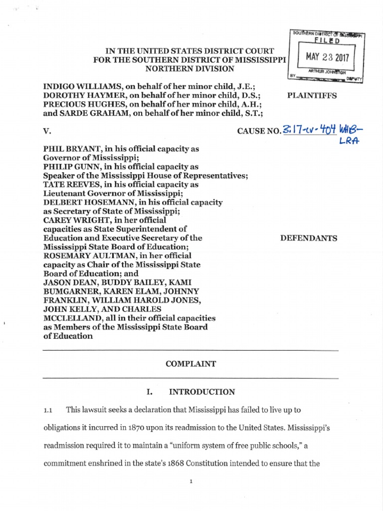 Southern Poverty Education Lawsuit | PDF