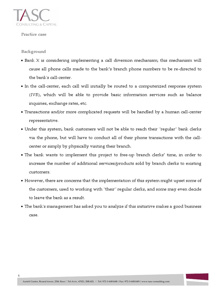Tasc Case Interview Example | PDF | Tel Aviv | Euro