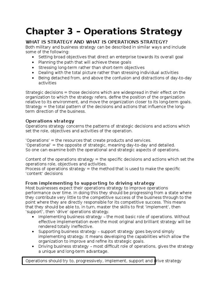 Operations Management - Chapter 3 | PDF | Strategic Management | Top ...