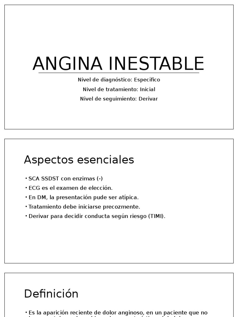 Angina Inestable | PDF | Angina de pecho | Sistema cardiovascular