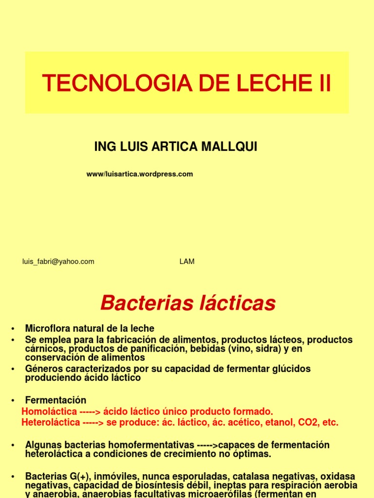 Bacterias Lacticas | Ácido láctico | Proteasa