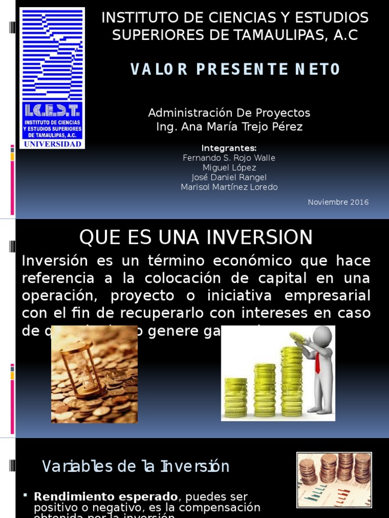 Valor Presente Neto | PDF | Valor presente neto | Tasa interna de retorno