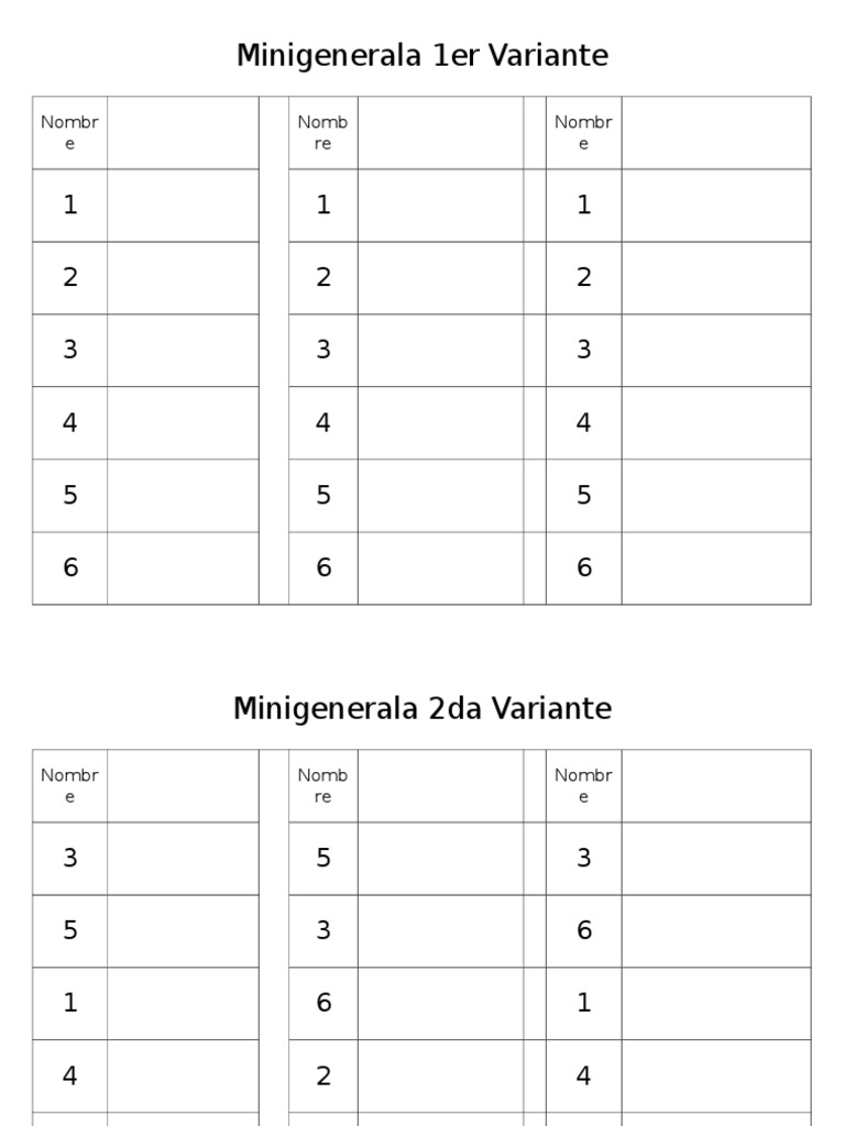 Minigenerala Con 4 Variantes