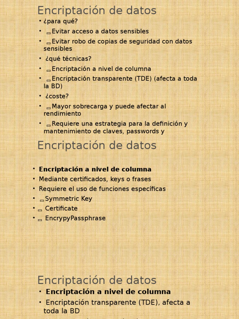 Encriptar Datos SQL | PDF | Contraseña | Servidor SQL de Microsoft