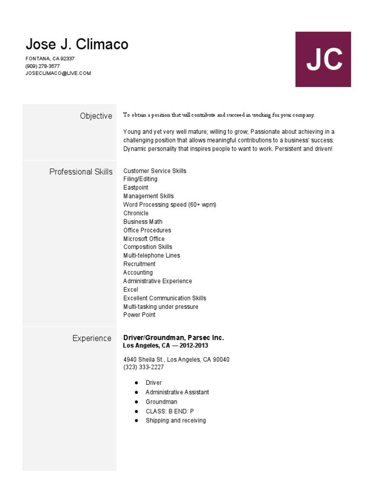 Jose J. Climaco: Objective | PDF | Business | Wellness