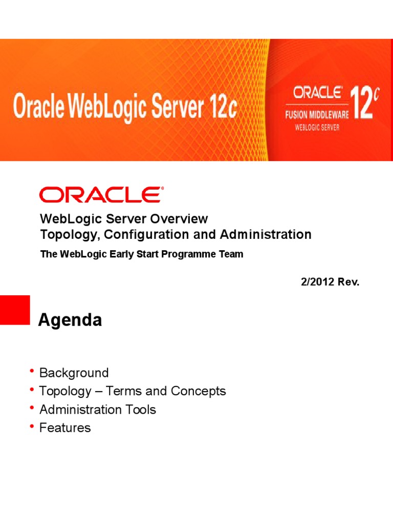Weblogic Server Overview Topology, Configuration and Administration | PDF | Computer Cluster ...