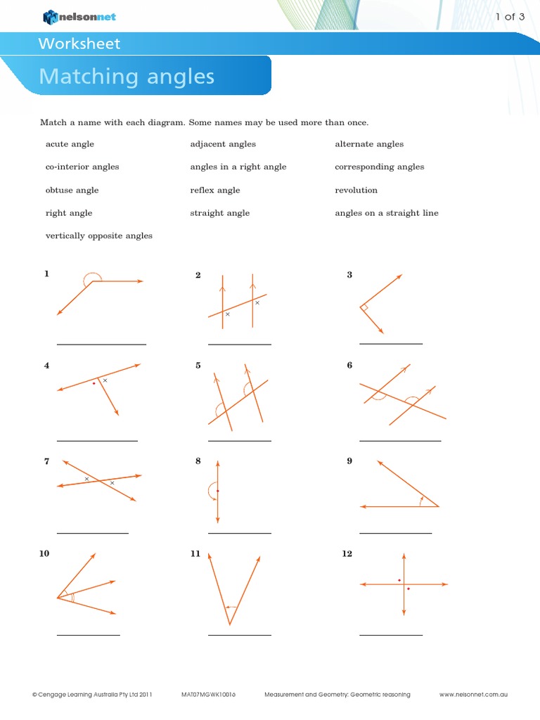 Matching Angles | PDF | Angle | Rotation