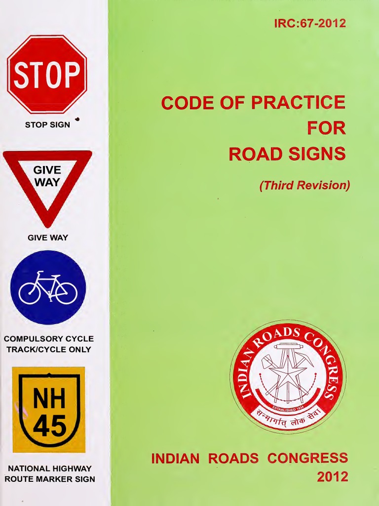 IRC 67 2012 Road Signs.pdf | Traffic | Structural Steel