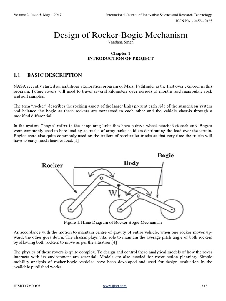 Design of Rocker-Bogie Mechanism | PDF | Vehicles | Science