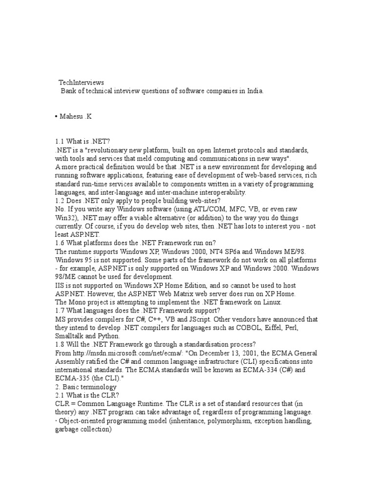 C Iq Pdf Component Object Model C Sharp Programming Language