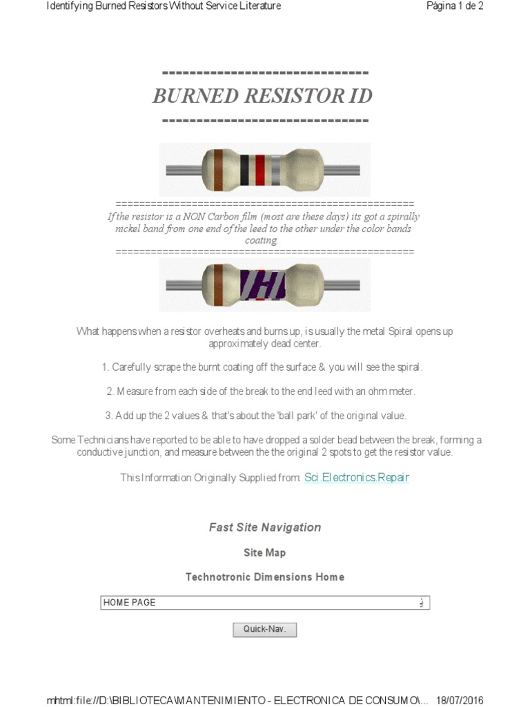 Burned Resistor | PDF