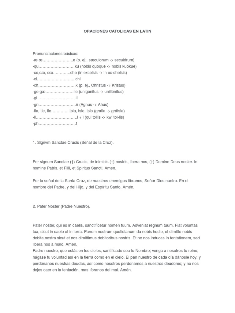 Oraciones Catolicas en Latin | PDF | Comportamiento cristiano y ...