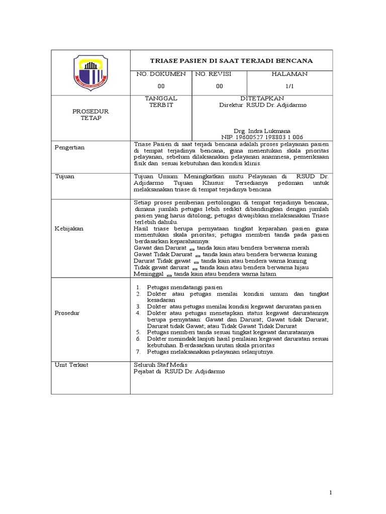 Pedoman Triase Darurat Bencana | PDF