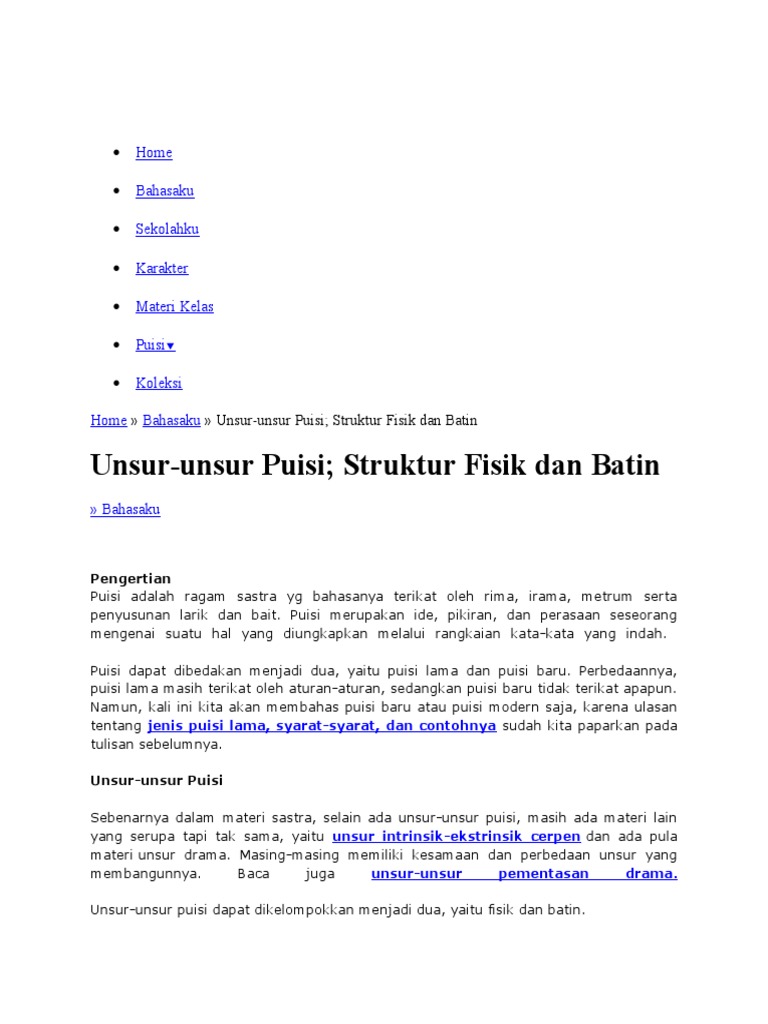 Unsur-Unsur Puisi | PDF