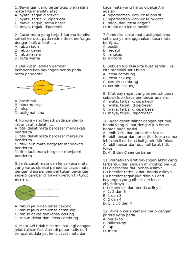 Soal Alat Optik | PDF | Seni & Disiplin Bahasa | Sains & Matematika