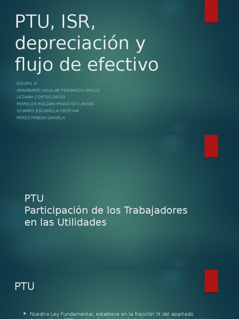 ISR, PTU y Depreciación 2025 | PDF | Efectivo | Depreciación