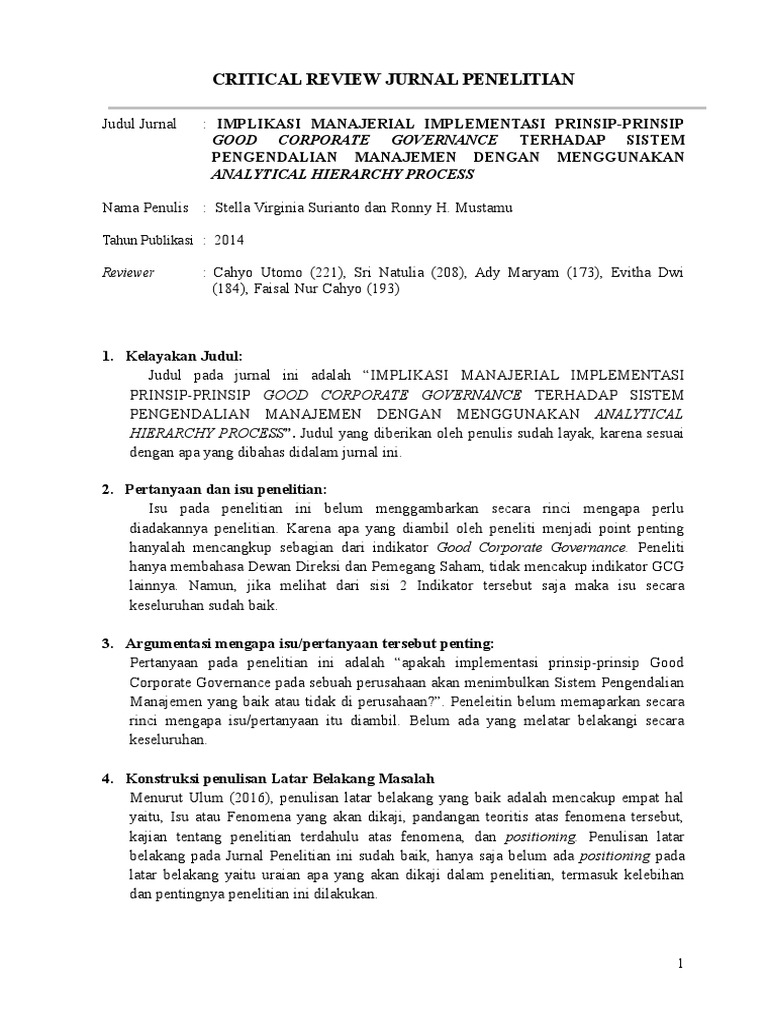 Critical Review SPM | PDF