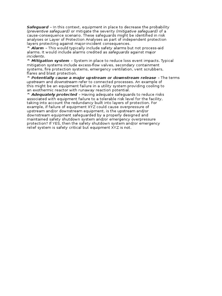 (Preventive Safeguard) or Mitigate The Severity (Mitigative Safeguard ...