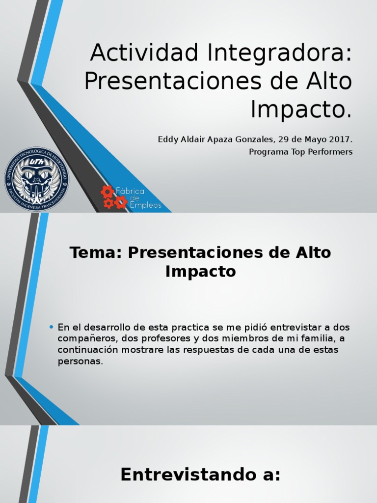 Presentacion Alto Impacto | PDF | Tecnología e ingeniería | Conceptos ...