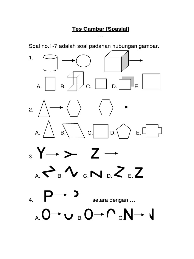 Tes Gambar Spasial dan Hubungan | PDF