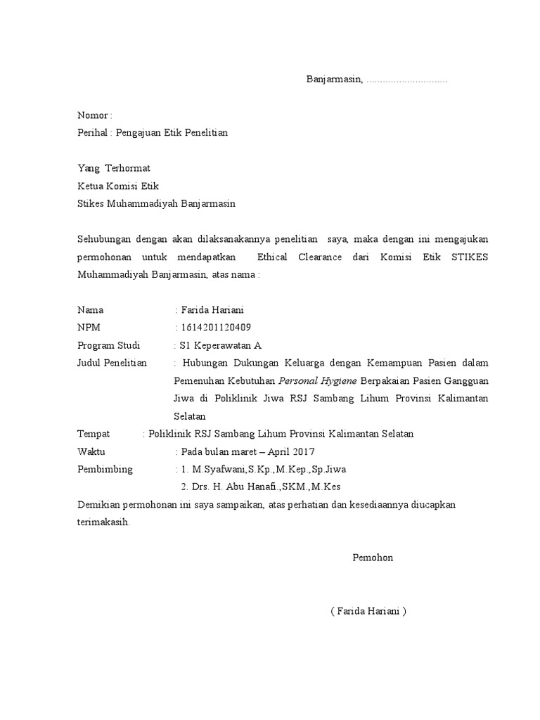 Contoh Protokol Etik Farida-4 | PDF | Pengembangan Diri