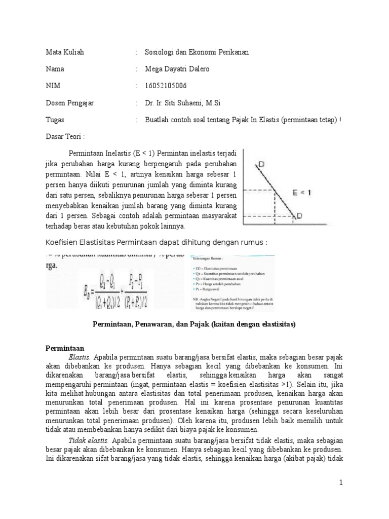 Permintaan Inelastis | PDF