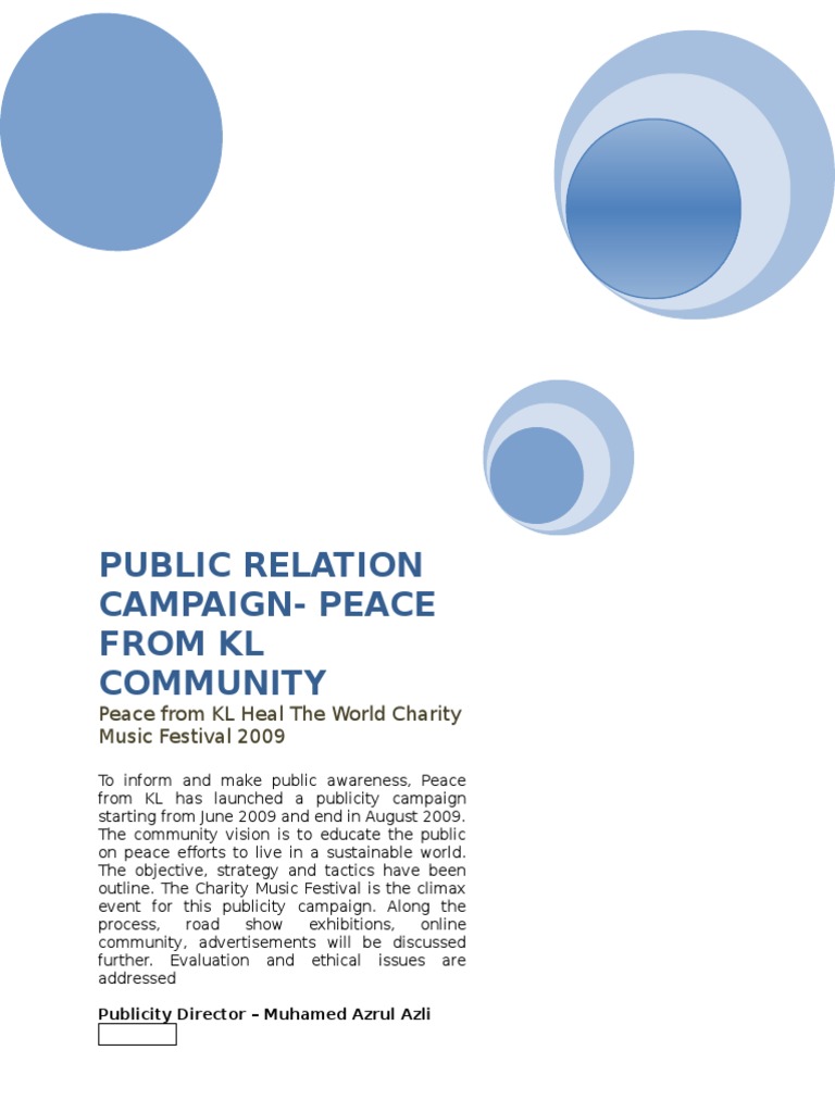 Public Relation Campaign Planning Peace From KL | PDF | Ad Words ...