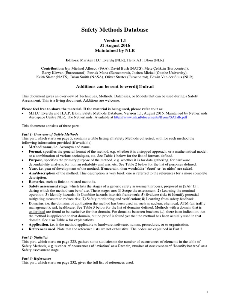 Safety Methods Database | Download Free PDF | Reliability Engineering ...