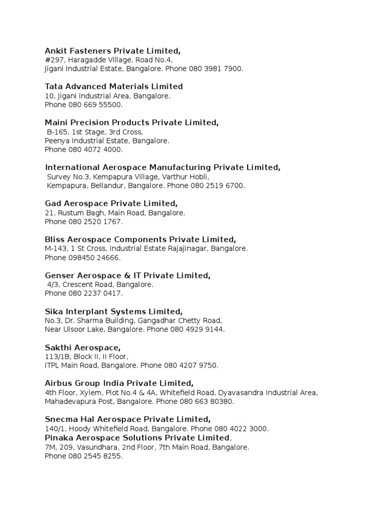 Ankit Fasteners | PDF | Bangalore | Aerospace