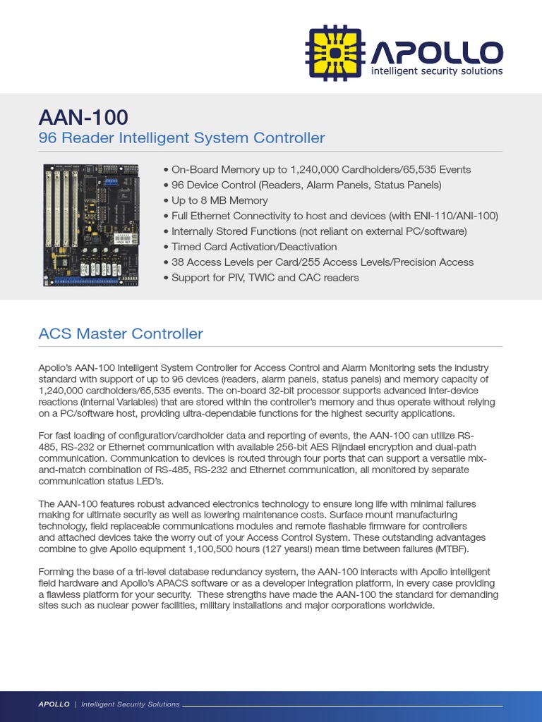 AAN-100 Datasheet Ver4a | PDF | Access Control | Manufactured Goods