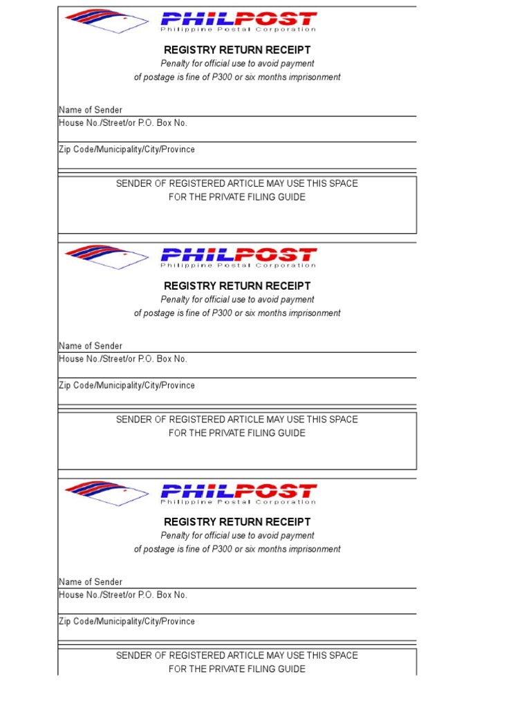 Philpost RR | PDF | Registered Mail | Mail