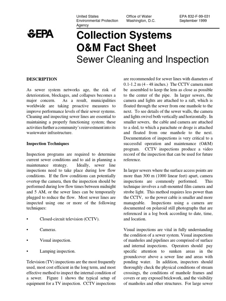 Sewer Cleaning and Inspection | PDF | Sanitary Sewer | Combined Sewer